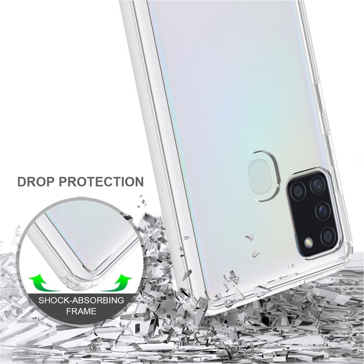 Mobigear Crystal Durchsichtig Samsung Galaxy A21s Hülle Hardcase Backcover - Transparent 574730 ...