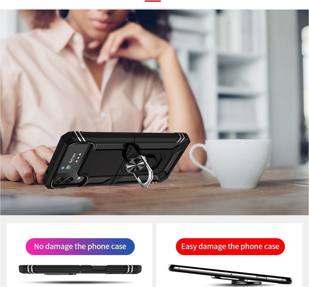 Mobigear Armor Ring Samsung Galaxy Z Flip 4 Hülle Hardcase Backcover ...