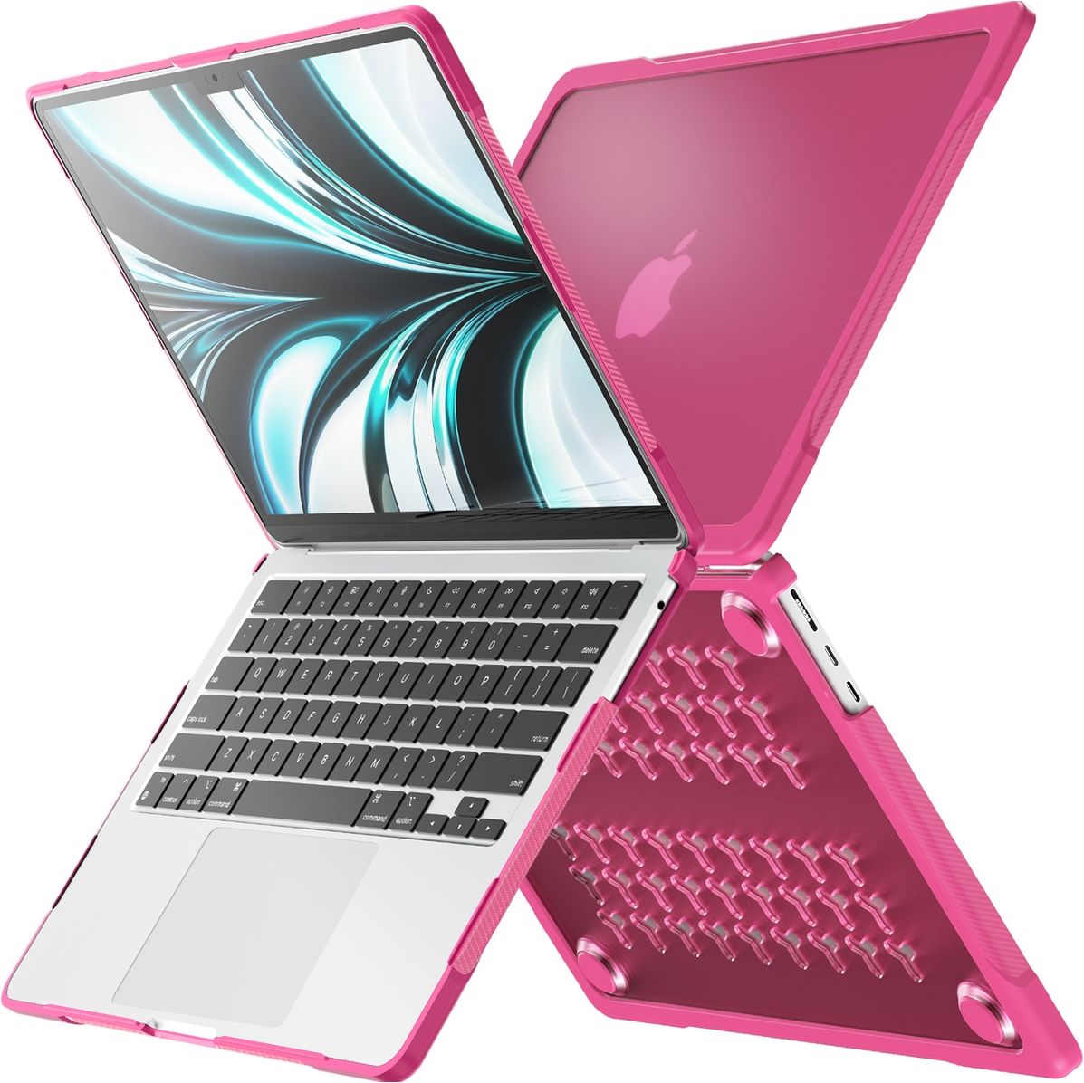 Mobigear Shockproof Pro MacBook Air 13 Zoll 2022 2024 Hardcase Hulle MacBook Case Pink