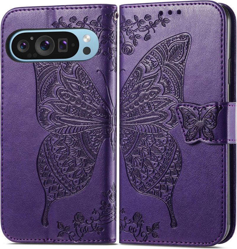 Mobigear Butterfly Google Pixel 9 Hülle Klapphülle Geldbörse - Dark ...